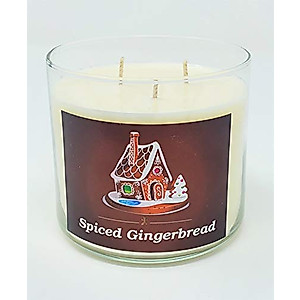 Spiced Gingerbread Candle ~ Gingerbread Scented Soy Candle ~ Available in Glass 3 Wick Jar & Mason Jar ~ All Natural Premium Soy Candle (Large 3 Wick)