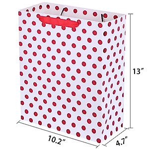 SUNCOLOR 4 Pack Large Gift Bags With Tissue Paper for Valentines's day, Birthday, Father's Day, Mother's and More