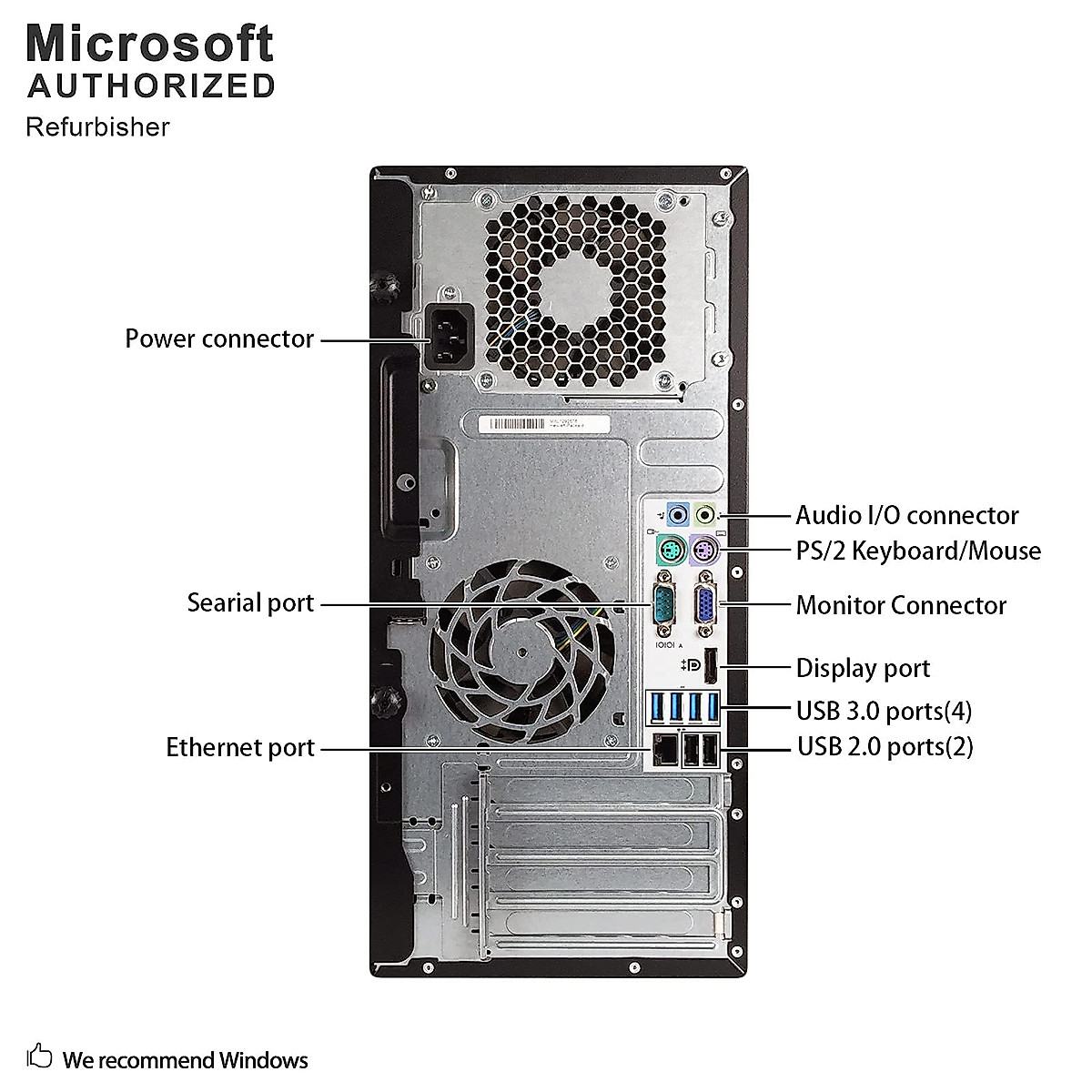 HP Compaq Pro 6300 Tower Desktop PC, Intel Quad Core i7-3770 up to 3.9GHz, 8G DDR3, 500G, WiFi, Bluetooth 4.0, DVD, Windows 10 64-Multi-Language Support English/Spanish/French (Renewed)