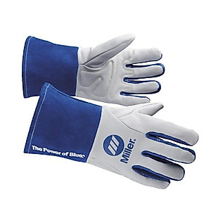 Miller Electric Welding Gloves, 3D, XL, Wing, 1WhiteBlue, PR (263349)