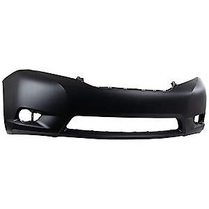 Evan Fischer Front Bumper Cover Compatible with 2011-2017 Toyota Sienna Base, L, LE and XLE Models Primed TO1000369