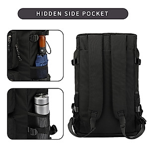 Solid color gym duffel bag backpack, wrestling bag,with shoe compartment, 4 kinds of back method waterproof travel sports walking laptop Lightweight (B-Black)