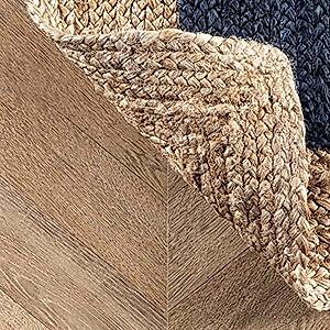 ROYAL ARTS & CRAFTS 2x3, 3x4, 3x5, 4x6, 5x7, 5x8, 6x9, 8x10, Indian Braided Jute Area Rug Braided Floor Natural Jute Area Rug Bohomain Rug Handmade Rug (2x3 Ft Area Rug) (Hand Braided Rug)