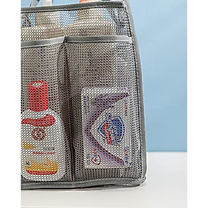 Jelier Mesh Shower Caddy Tote Basket,Hanging Portable Toiletry Bag for Bathroom Accessories (blue)