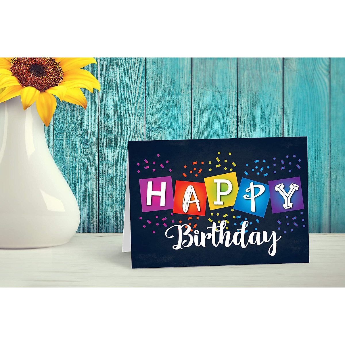 Stonehouse Collection 48 Birthday Card Assorted Pack - USA Made - 16 Unique Assorted Designs Blank Cards - Bulk Boxed Set (48 Card)