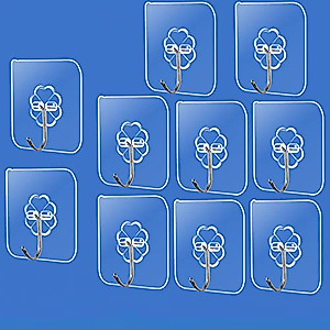 So Nice Command Hooks Clear Door Adhesive Heavy Duty Shower Wall Hooks for Hanging,180 Degree Rotating Seamless Stick on Bathroom Kitchen Outdoors,Home College Dorm Room Essentials-8 pcs