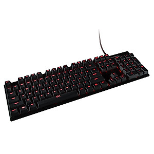 HyperX Alloy FPS - Mechanical Gaming Keyboard & Accessories - Compact Form Factor - Linear & Quiet - Cherry MX Red - Red LED Backlit (HX-KB1RD1-NA/A1) (Renewed)