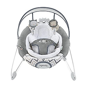 Ingenuity SmartBounce Automatic Baby Bouncer Seat with White Noise, Music, -Toy Bar & 2 Plush Infant Toys, 0-6 Months Up to 20 lbs (Braden)