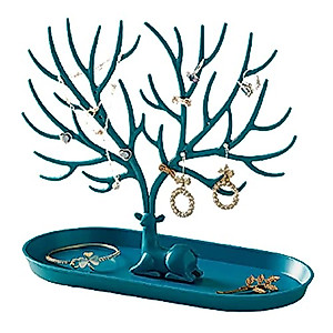 MILEVO Jewelry Display Stand Antler Tree Earrings Bracelets Rack Jewelry Storage Holder with Tray,Drawer Organizers