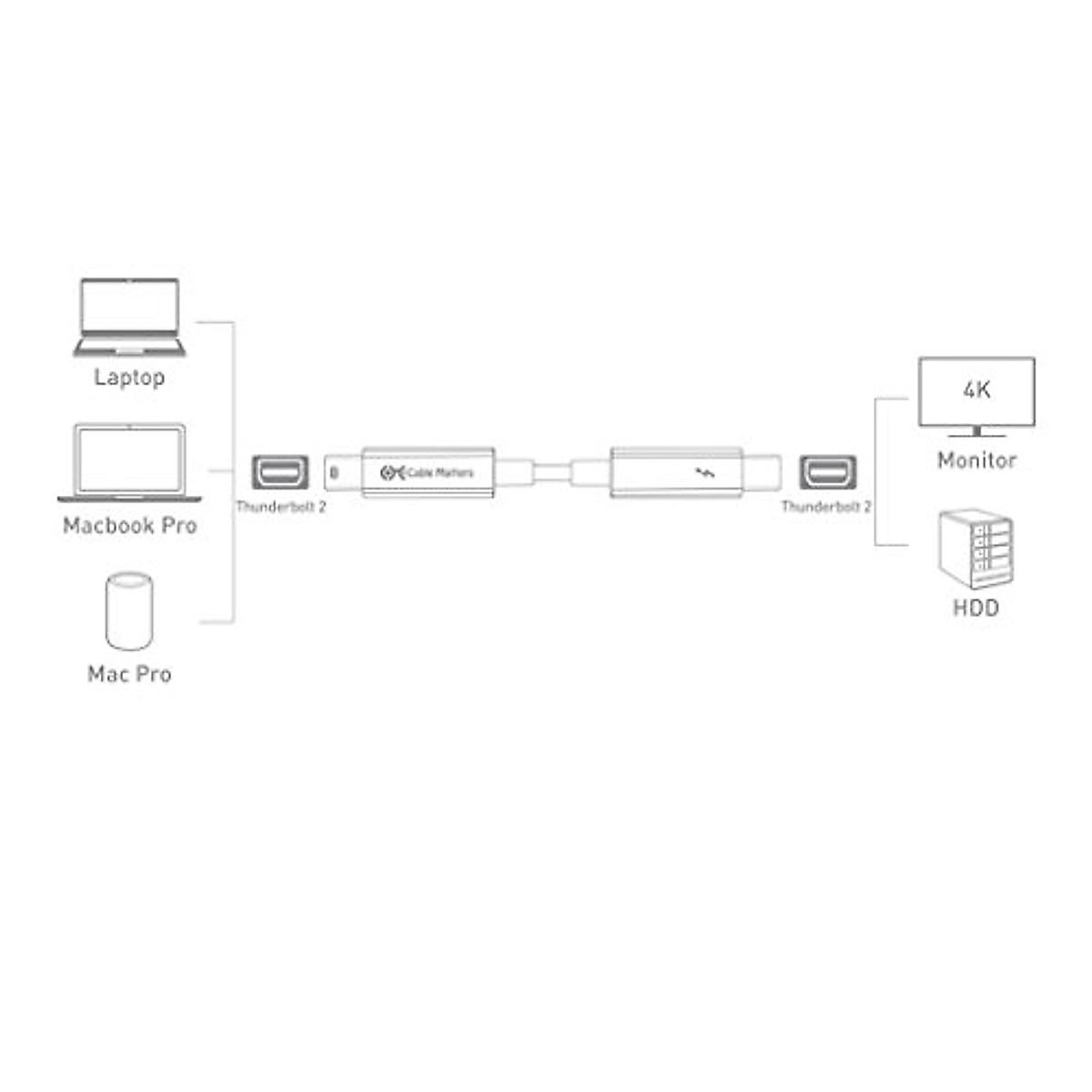 [Intel Certified] Cable Matters Thunderbolt Cable (Thunderbolt 2 Cable) in Black 3.3 Feet
