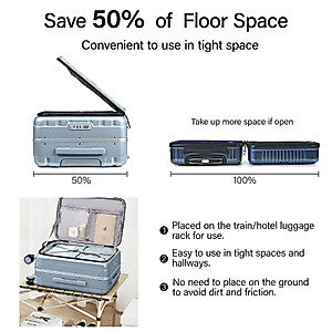 Hanke 24 Inch Checked Luggage with Spinner Wheels PC Hard Shell Suitcases Top Open Aluminum Frame Travel Luggage Rolling Suitcase for Woman Men.(Grey)