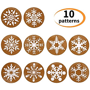 CCINEE Snowflake Stickers,Self Adhesive Snow Round Stickers for Christmas Label and Wrapping Supply,500PCS
