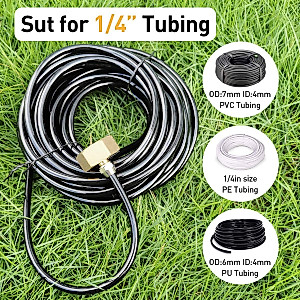 HOMENOTE US Standard Faucet Adapter, 3/4'' to 1/4'' Hose Adapter, Convert 3/4" Female Hose Thread Bib to 1/4" Tubing, 2 Brass Adapters with 4 Washers