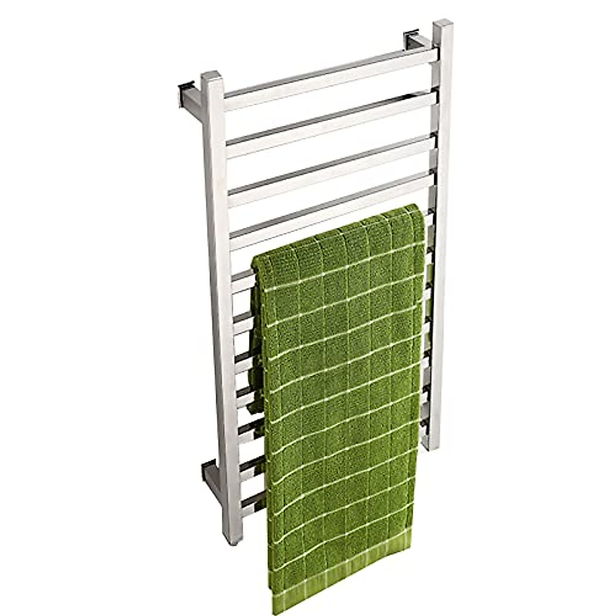 Bathroom Towel Warmer Electric Heated Towel Rack, Electric Heated Towel Rack 14 Curved Bar Wall Mounted Towel Warmer Drying Rack Constant Temperature 304 Stainless Steel Heated Towel Rail Bathroom Rad
