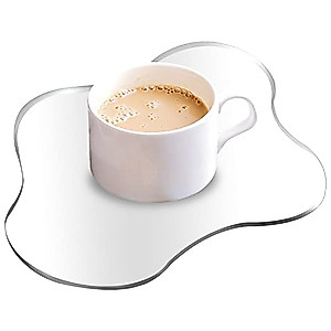 Acrylic Coaster, Transparent Coaster for Desk, Acrylic Desk Coaster, Transparent Irregular Coast, Clear Desk Coasters, Drink Cup Coasters Table Ornaments for Kitchen, Bar, Dining Table