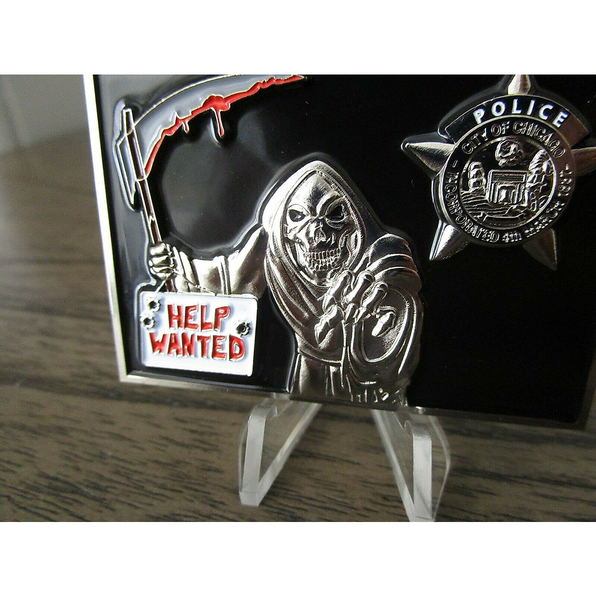 Chicago Police Department CPD Grim Reaper Help Wanted Murder City Challenge Coin
