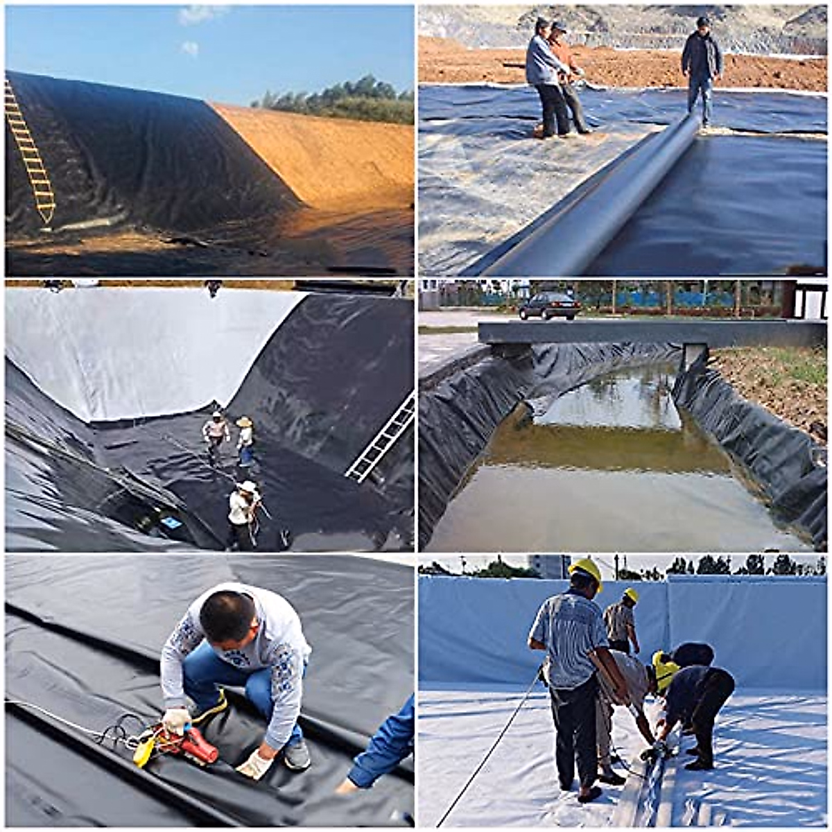 SANJIANG Pond Liner, Black Heavy Duty Pond Liner Protection for Fish Ponds, Streams Fountains and Water Garden,12x9m
