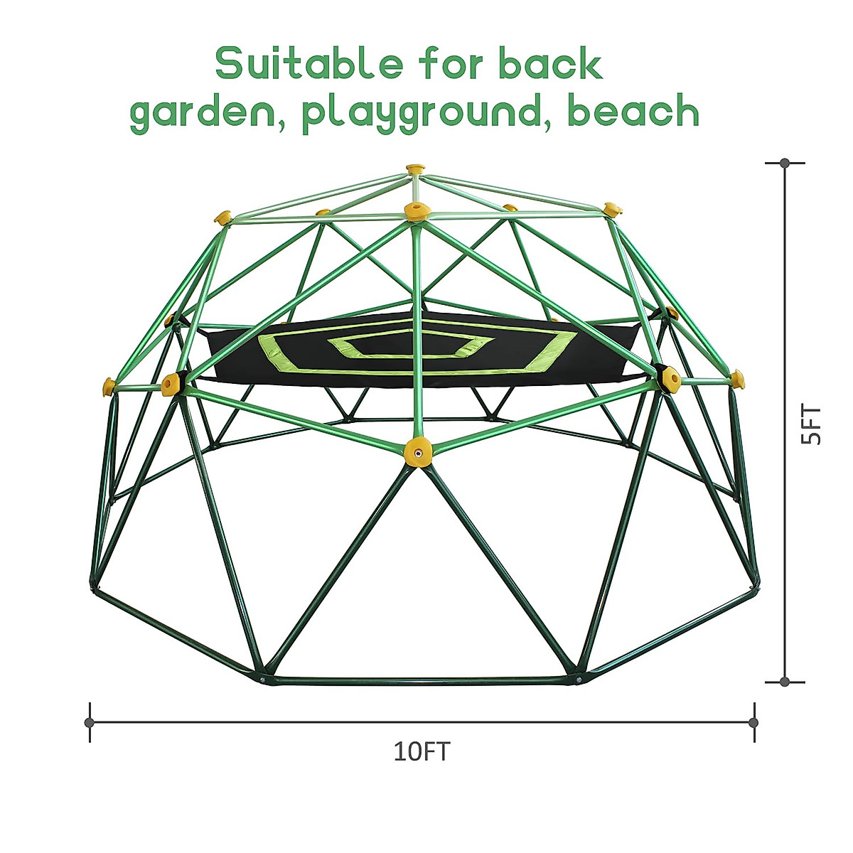 SMkidsport Dome Climber with Canopy, 10 FT Climbing Dome for Kids,1000 LBS Capacity, Rust and UV Resistant Steel, Be Applicable Garden, Backyard, Playground and More Indoor/Outdoor Places (Green)