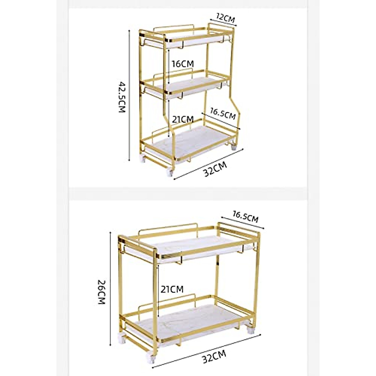 2/3 Tier Bathroom Counter Organizer Under Sink Bathroom Organizer Countertop Storage Rack Cosmetic Organizer Holder for Bathroom Kitchen White,3 Tiers