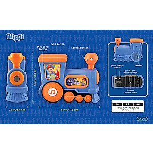 Blippi Toy Train for Kids with Built-in Music and Sound Effects, Musical Toy Designed for Fans of Blippi Toys and Blippi Gifts for Kids Aged 3 and Up