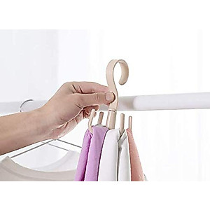 WOIWO 4 PCS Creative Rotary Gook Four-Claw Multi-Function Hook Nail Free Plastic Tie Hook for Storage and Hanging