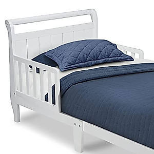 Delta Children Wood Toddler Bed Sleigh, Crib, White