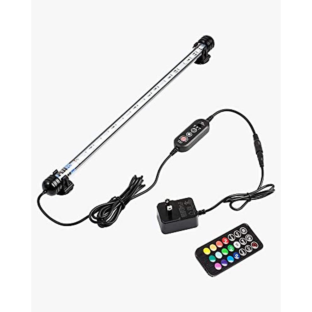 NICREW Submersible RGB Aquarium Light, Underwater Fish Tank Light with Timer Function, Multicolor LED Light with Remote Controller, 15 Inches