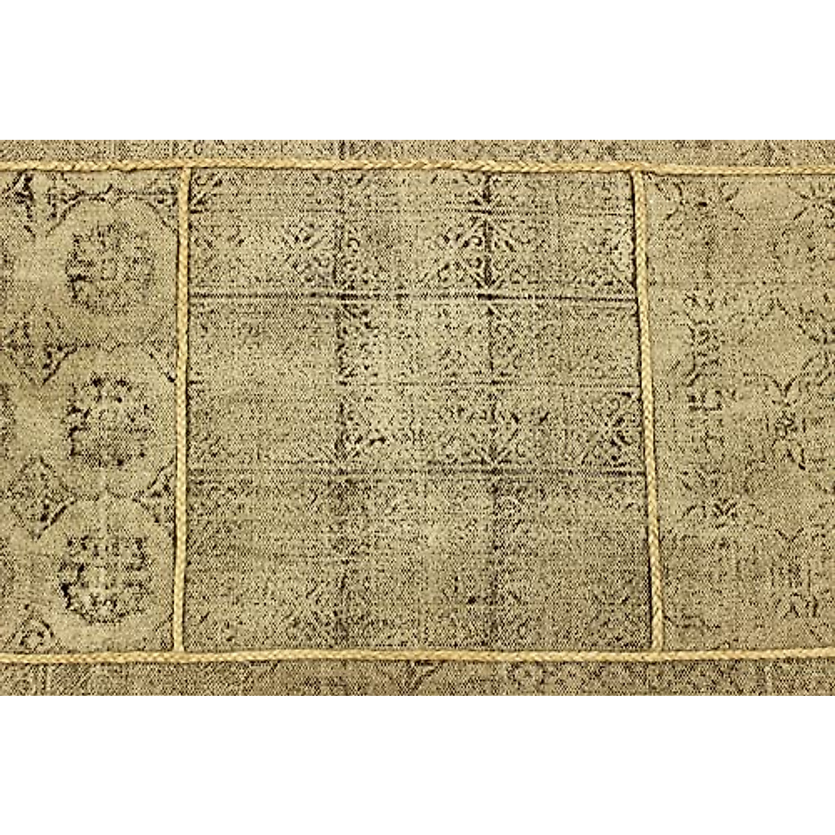 Casavani Hand Made Cotton Dhurrie Abstract Brown Tassel Rug Easy Care Washable Rugs for Doormat Entryway Living Room Bedroom Hallway Balcony 3x20 Feet Runner