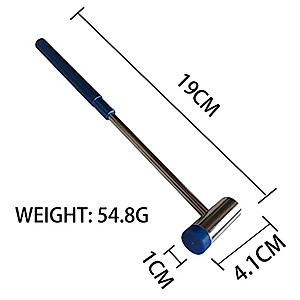 Dual Head Small Hammer, 7 Inches, Plastic Head and Metal Head, Black Plastic Grip, Double face Jewelry Mallet, Mini Hammer for Watch, Tuning, Woodworking, Toys, DIY, Leather, Instruments