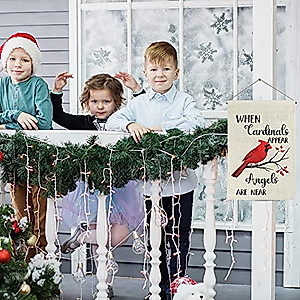 2 Pcs Cardinal Garden Flags Gifts Decor for Graves When Cardinal Appear Memorial Yard Flag I Am Always with You Cemetery Flag Bereavement Gift Outdoor Decoration, 12.5 x 18 Inch