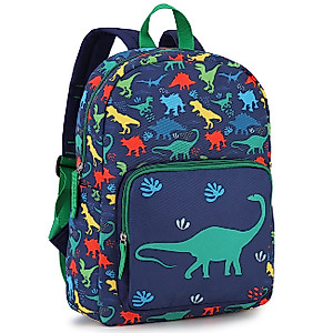 RAVUO Dinosaur Backpack, Water Resistant Cute Lightweight Small Backpack for Little Kids Boys Kindergarten Preschool Bookbag Toddler Backpack with Chest Strap