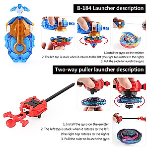 Ruolan Battling Top Metal Fusion Evolution Master Burst Gyro Toys Spinning Tops Set, Combat High Performance Game with 2 Launchers Gift for Children Boys Kids (12PCS)