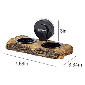 REPTI ZOO Turtle Basking Platform or Reptile Feeding Ledge with Suction Cup, Resin Flat Ramp for Turtle Reptile Chameleon Use