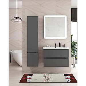 Christmas Bath Mat for Tub,Non Slip Bathroom Floor Runner Rug Quick Dry & Absorbent Diatomaceous Earth Shower Sink Kitchen Washable Doormat,Xmas Snowman Winter Snowflake Santa Reindeer Red 16"x47"