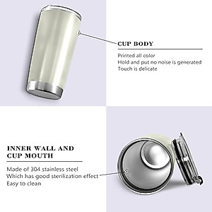 innewgogo Beige 20 oz Stainless Steel Vacuum Insulated Tumbler for Women Men Reusable Water Bottle with Leak-proof Lid & Straw Reusable Cup for Iced Tea Coffee Water School Gym Home Office