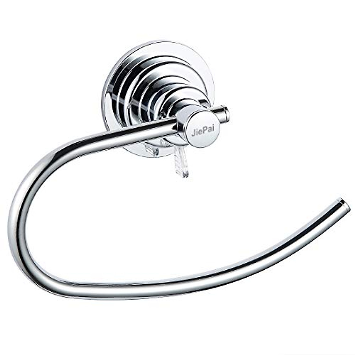 JiePai Vacuum Suction Towel Holder,Modern Shower Towel Ring,Washcloth Hand Towel Holder for Bathroom Kitchen Drill Free,Chrome