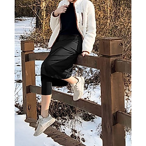 Aurgelmir Womens Tennis Skirt with Capris Leggings Golf Knee Length Skorts Athletic Long Skirts for Women with Pockets Black