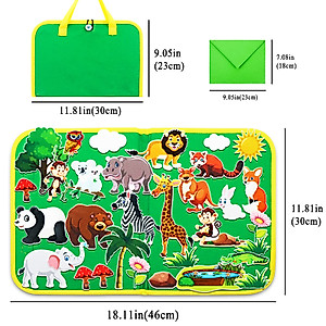 Craftstory Zoo Animals Travel Felt-Board Story Set for Toddlers, 32 Pieces Flannel Board Stories for Preschool Learning Toys Educational Storytelling Activity Board Gifts for Ages 3+