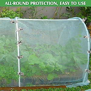 Mimorou Pcs 2 Inch Garden Clips Stainless Steel Greenhouse Clamps Silver Shade Cloth Clips Heavy Duty Greenhouse Clips Grip Shade Cloth Plant Protection Bag on Garden Hoops or Greenhouse Frame