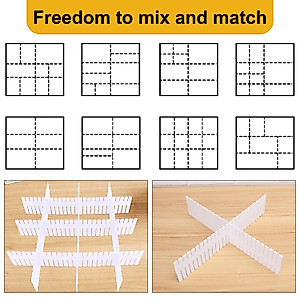 KUKLIPJIM 100 PCS Premium DIY Drawer Dividers, White, Adjustable Drawer Organizers for Perfectly Organized Drawers, Tidying Makeup, Clothes, Underwear, Cutlery, Kitchen, Bathroom, Bedroom, Office