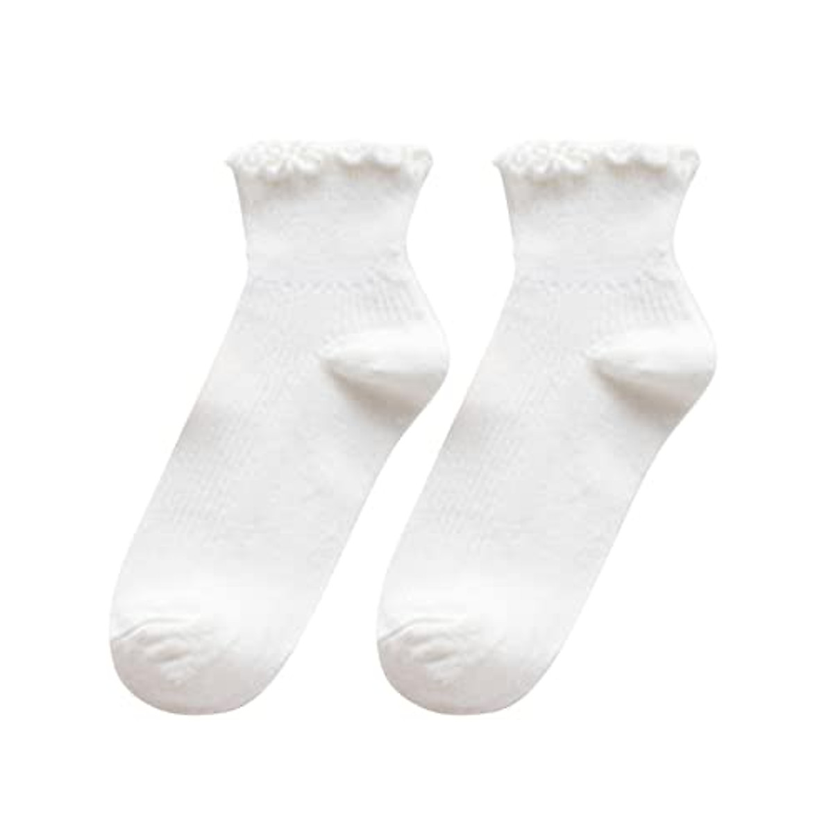 Women Edge Cotton Vertical Striped Boat Socks Fresh Socks Mens No Show Socks (White, One Size)
