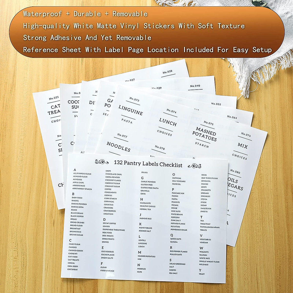 CZHQSMZ Set of 2 Large Glass Jar with Airtight Acacia Lid and 132 Kitchen Pantry Labels, Clear Glass Food Storage Jars Containers for Rice Flour Pasta Sugar Coffee Cookie and More(98 Fl Oz/2800 Ml)