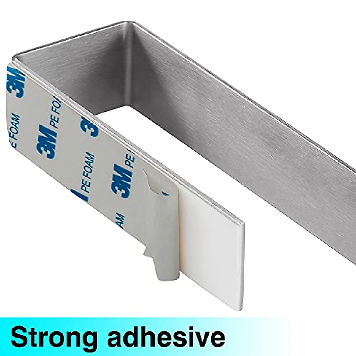 Stainless Steel Hand Towel Bar - Self Adhesive Towel Rack Stick on Wall, SUS-304 Brushed Towel Holder, Strong Sticky Towel Ring, Contemporary Style Towel Hanger No Drilling