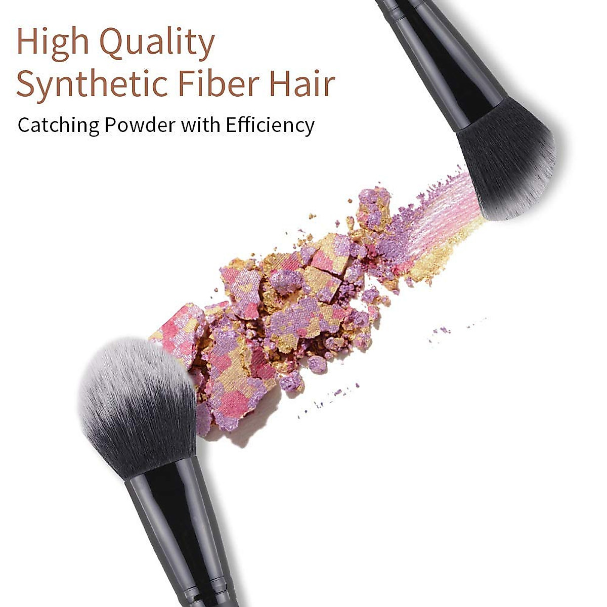 ZOREYA Makeup Brushes 15Pcs Makeup Brush Set Premium Synthetic Powder Foundation Contour Blush Concealer Eye Shadow Blending Liner Make Up Brush Kit