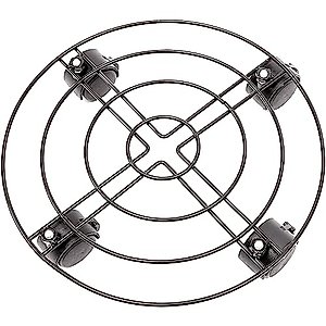 Juvale 12.5inches Iron Plant Caddy with Heavy Duty Wheels Casters, Metal Plant Dolly Rolling Flower Pot Planter Stand Mover on Round Rack, Rustproof for Indoor Outdoor Home Garden Patio, Black 12.5 inches