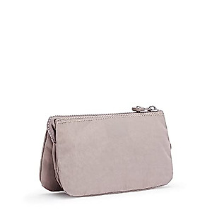Kipling Women's Creativity Large Pouch, Versatile Cosmetics Kit, Lightweight Nylon Travel Organizer, Grey Gris, 7.25" L x 4.25" H x 0.5" D