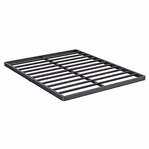 Askeld King Bunkie-Board Only, 2 Inch Low Box-Spring with Steel Slats, Quick Lock Metal Frame Bed-Slat Replacement, Noise Free Mattress Surpoort Base, Upholstered Bed Accessories, Black