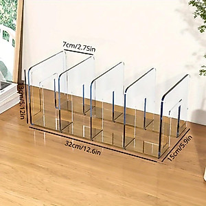 Clear Closet Bag Storage Dividers Rack, Detachable Cupboard Shelf, Acrylic Shelf Dividers, Purse Storage Organizer, Handbag Display Stand, Desk File Sorter Stand Holder Bookshelf