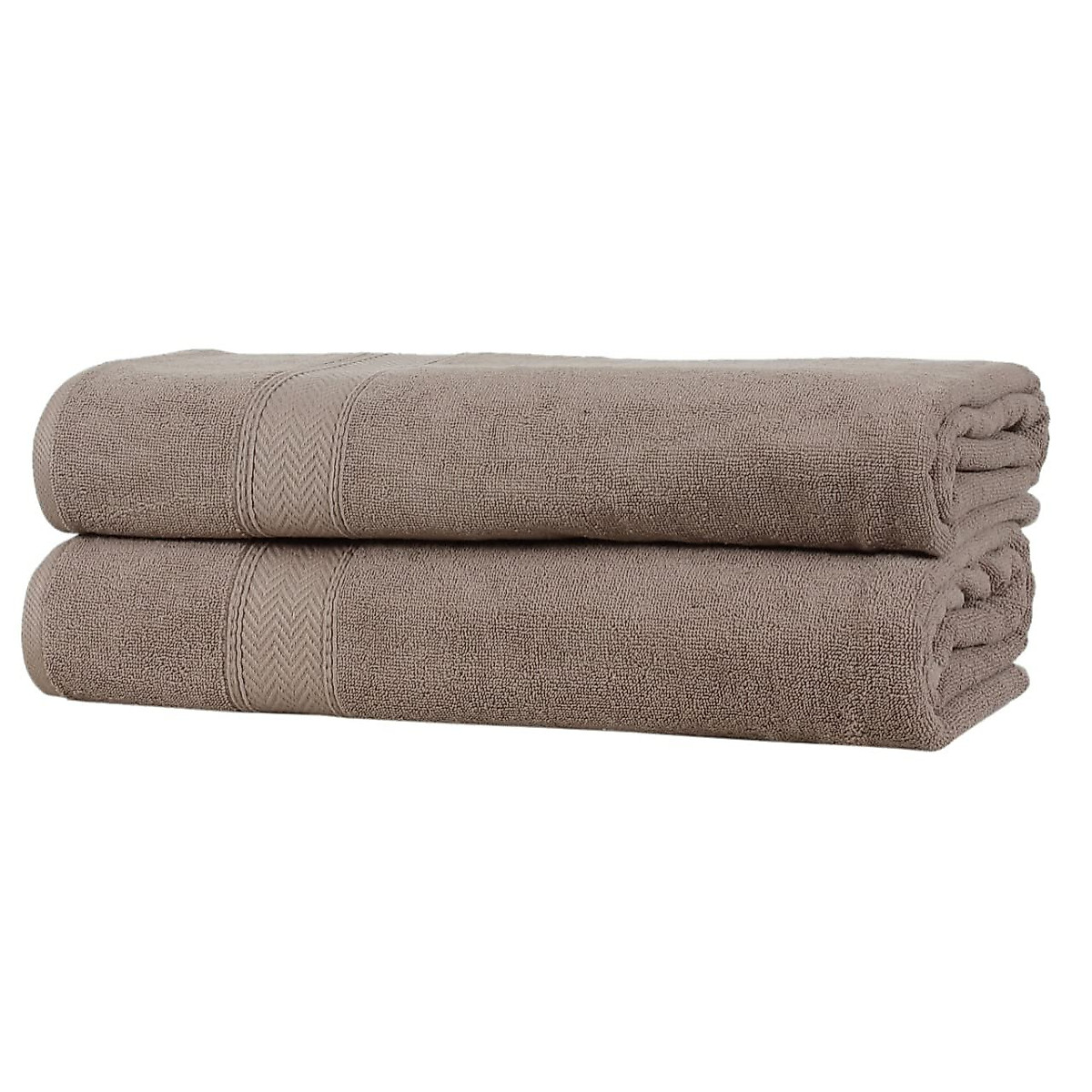 600 GSM - 40 x 80 Inches - 100% Cotton Bath Sheets Pack of 2 - Highly Absorbent Extra Large Bath Sheet Towels Set - Jumbo Oversized Cotton Bath Sheets Towels - Super Soft Hotel Quality Towel (STONE)