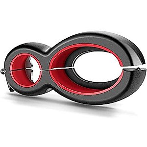 NW Can opener, multi-function 6 in 1 manual safety can opener,beer can opener, kitchen screw cap,high strength stainless steel alloy + PP (TPR) of the handle, Red and Black, 145mm*65mm*22mm